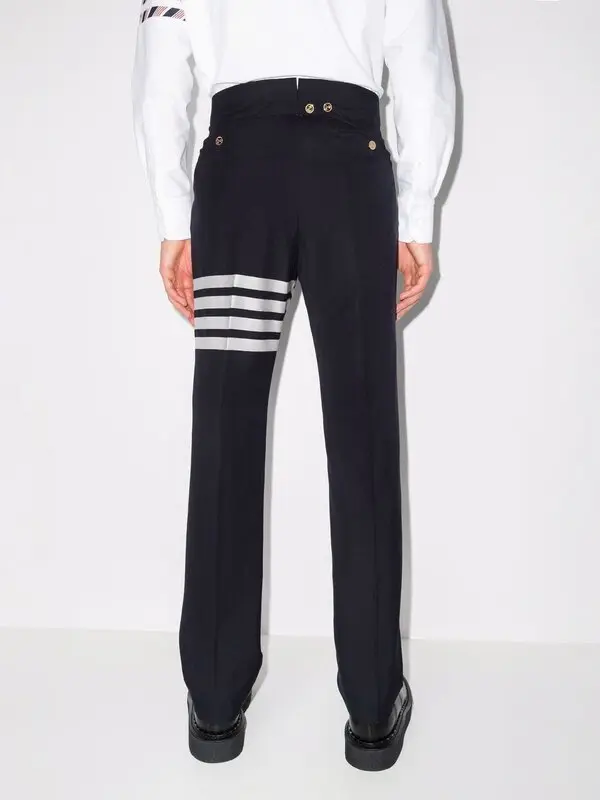 Thom Browne Navy Wool 4-bar Stripe Trousers