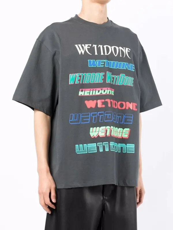 We11Done Oversize Logo-print T-shirt - Grey