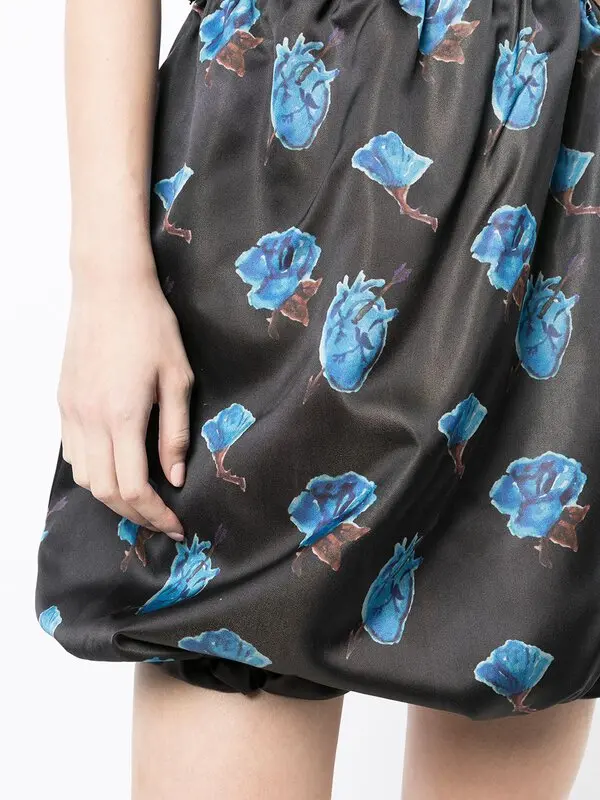 UNDERCOVERISM Flora-print Silk Skirt