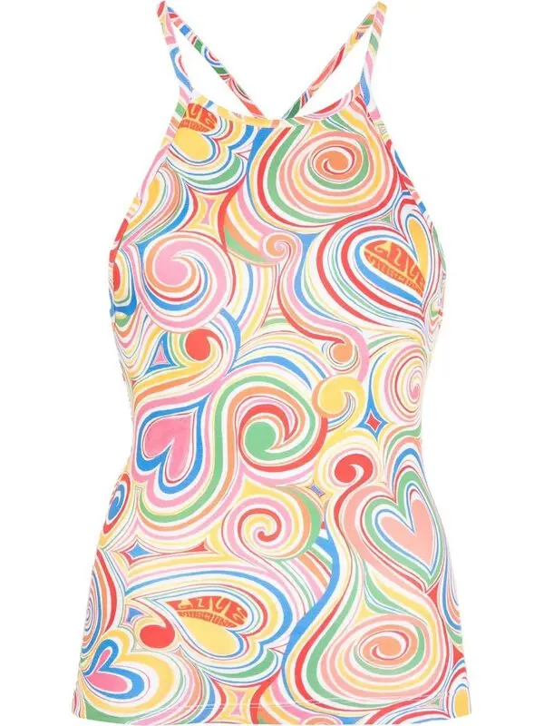 Moschino Swirled Heart-print Vest Top