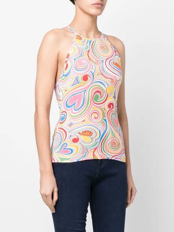 Moschino Swirled Heart-print Vest Top