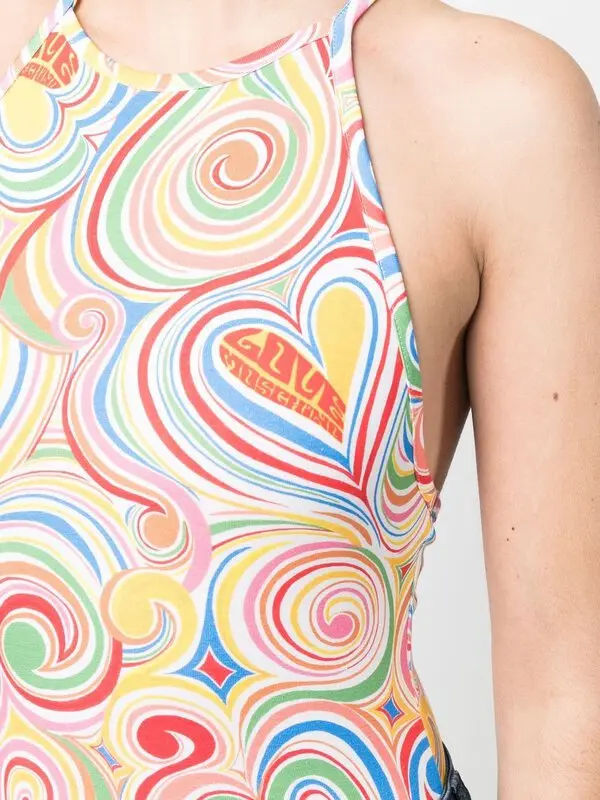 Moschino Swirled Heart-print Vest Top