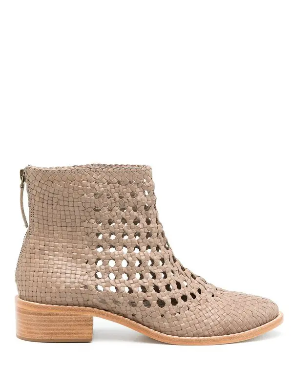 STUDIO CHOFAKIAN Teca Perforated Boots - Neutrals