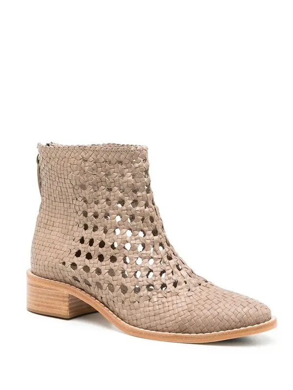 STUDIO CHOFAKIAN Teca Perforated Boots - Neutrals