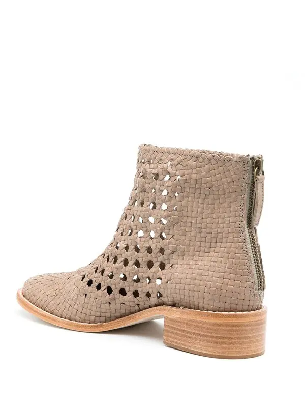 STUDIO CHOFAKIAN Teca Perforated Boots - Neutrals