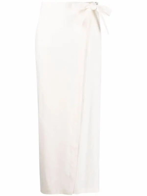 Alberta Ferretti High-waisted Wrap Pencil Skirt - White