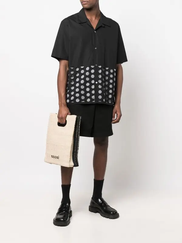 Sacai Logo-embroidered Woven Tote