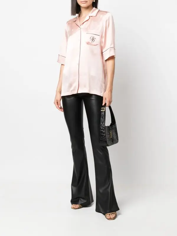 Dolce & Gabbana Logo-embroidered Pyjama-style Shirt - Pink