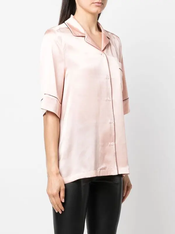 Dolce & Gabbana Logo-embroidered Pyjama-style Shirt - Pink