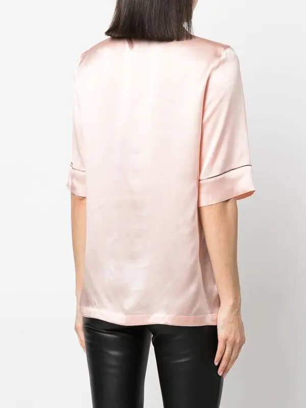 Dolce & Gabbana Logo-embroidered Pyjama-style Shirt - Pink