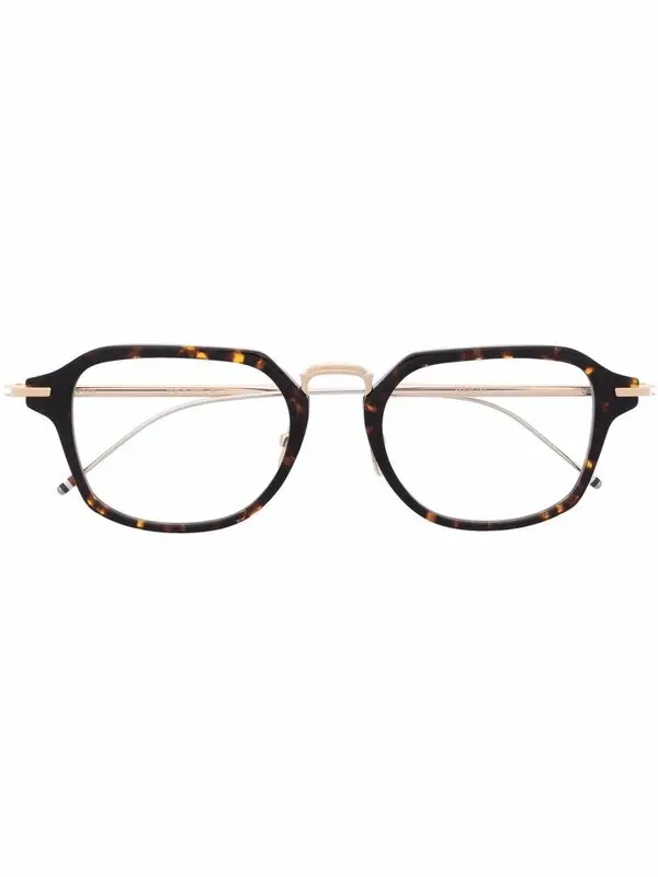 Thom Browne Tortoiseshell Square Frame Glasses - Brown