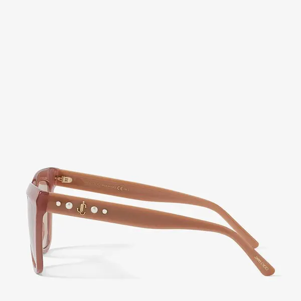 Jimmy Choo Julieka Opal-Nude Square-Frame Sunglasses With Jc  display picture 1