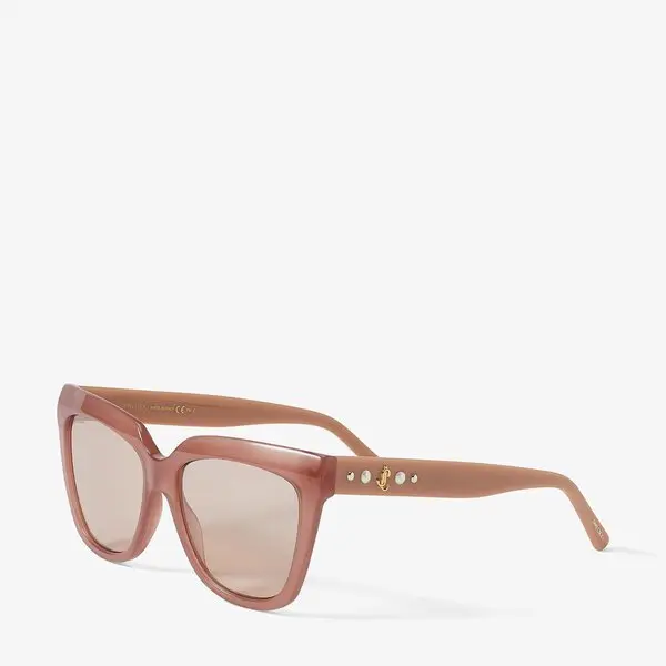 Jimmy Choo Julieka Opal-Nude Square-Frame Sunglasses With Jc  display picture 3