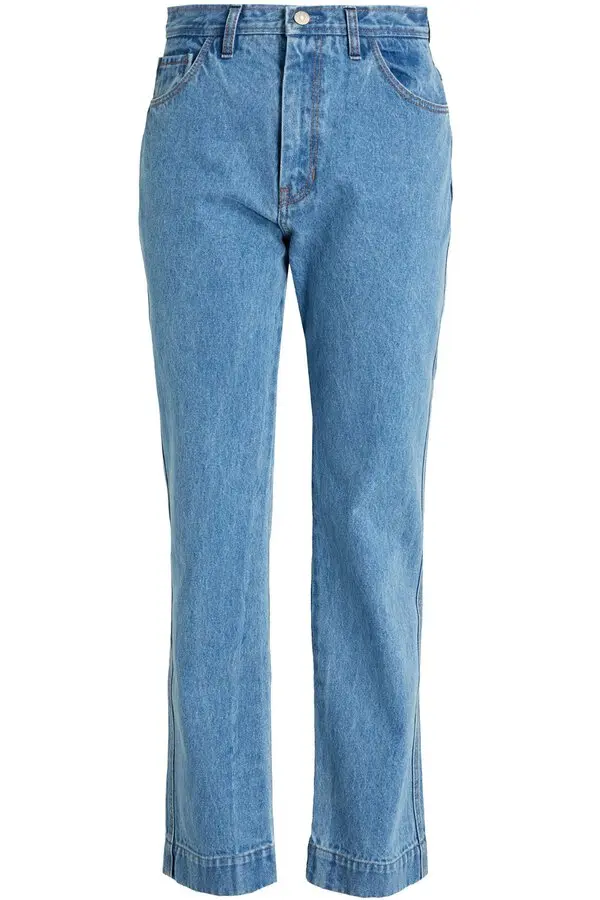 REJINA PYO Alfie Highrise Straightleg Jeans - Mid Denim