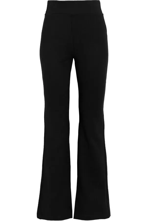 NICHOLAS Stretch-ponte Flared Pants With Side Slits - Black
