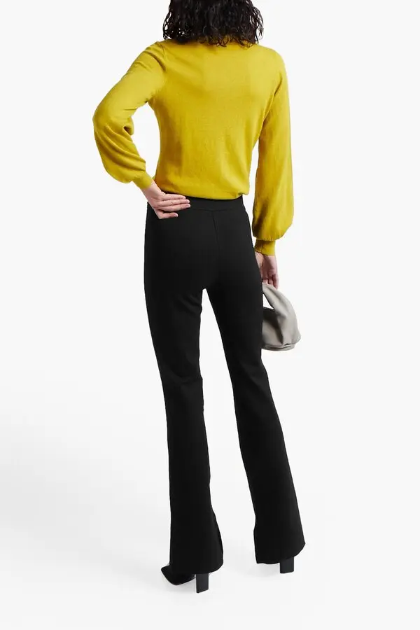 NICHOLAS Stretch-ponte Flared Pants With Side Slits