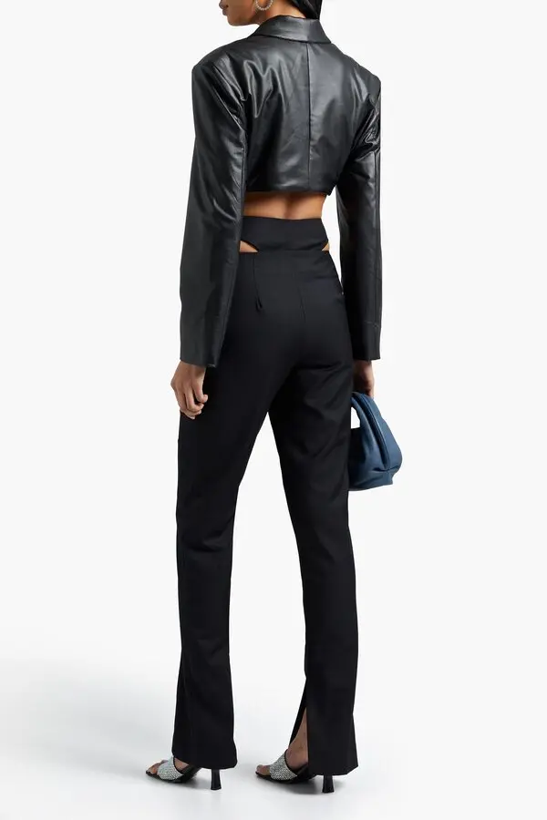 Ronny Kobo Cutout Straight-leg Twill Pants