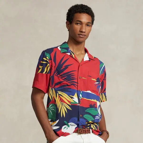 Ralph Lauren Classic Fit Hoffman Print Camp Shirt In Deco Tropical
