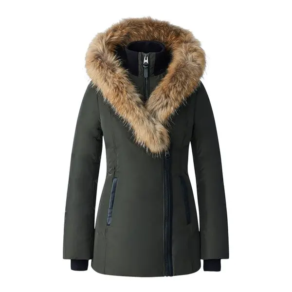 Mackage Adali Down Coat With Fur Collar - Army