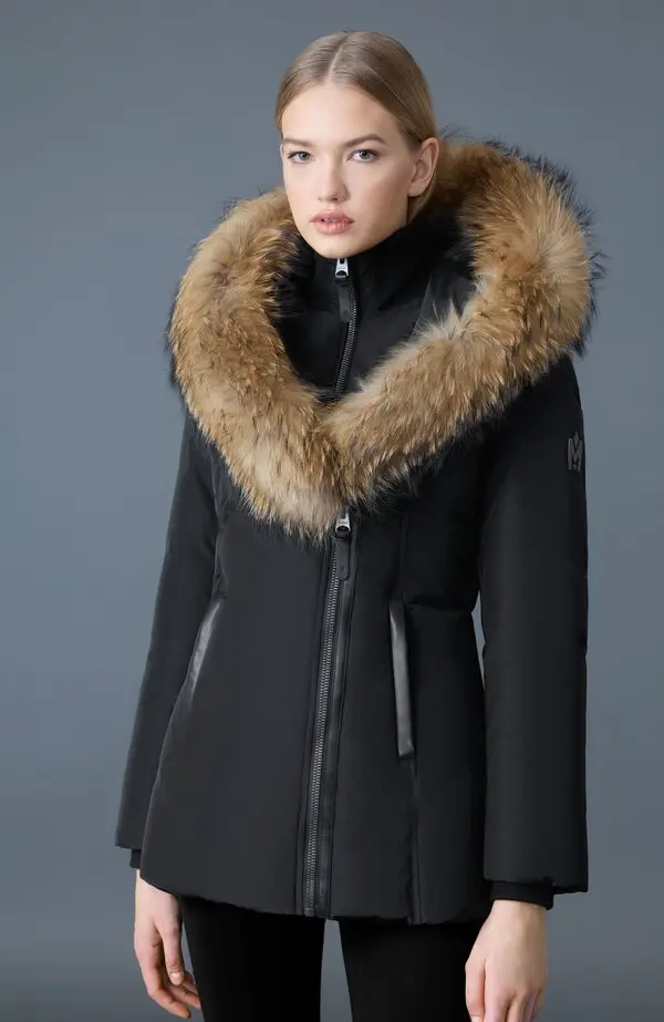 Mackage Adali Down Coat With Fur Collar - Wine