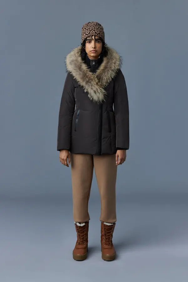 Mackage Adali Down Coat With Fur Collar - Wine