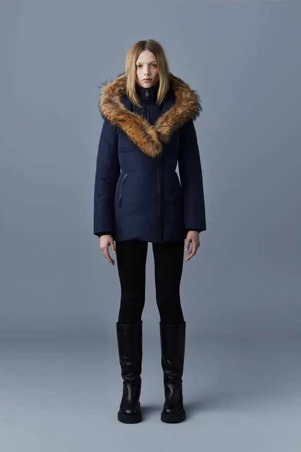 Mackage Adali Down Coat With Fur Collar - Wine