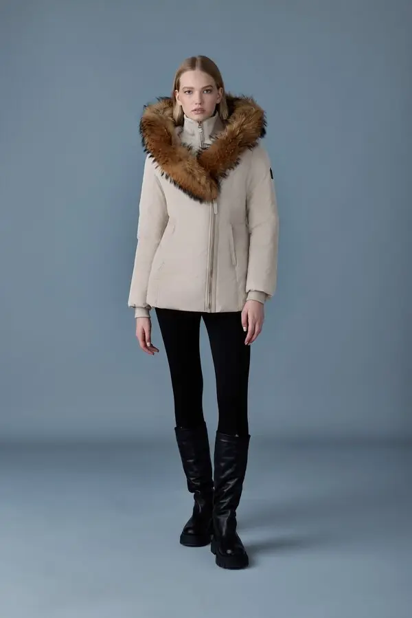 Mackage Adali Down Coat With Fur Collar - Wine
