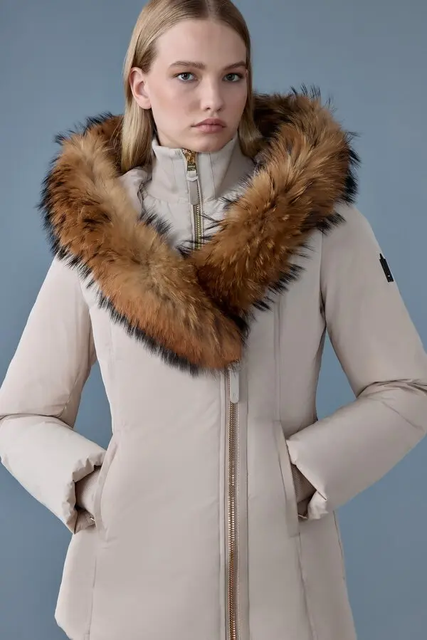 Mackage Adali Down Coat With Fur Collar - Wine