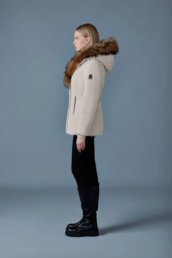 Mackage Adali Down Coat With Fur Collar - Wine