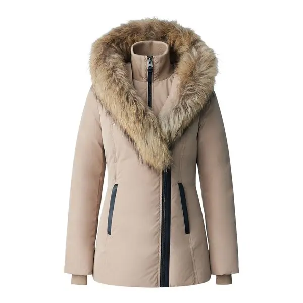 Mackage Adali Down Coat With Fur Collar - Wine