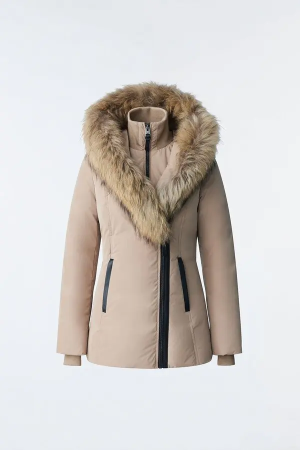 Mackage Adali Down Coat With Fur Collar - Wine