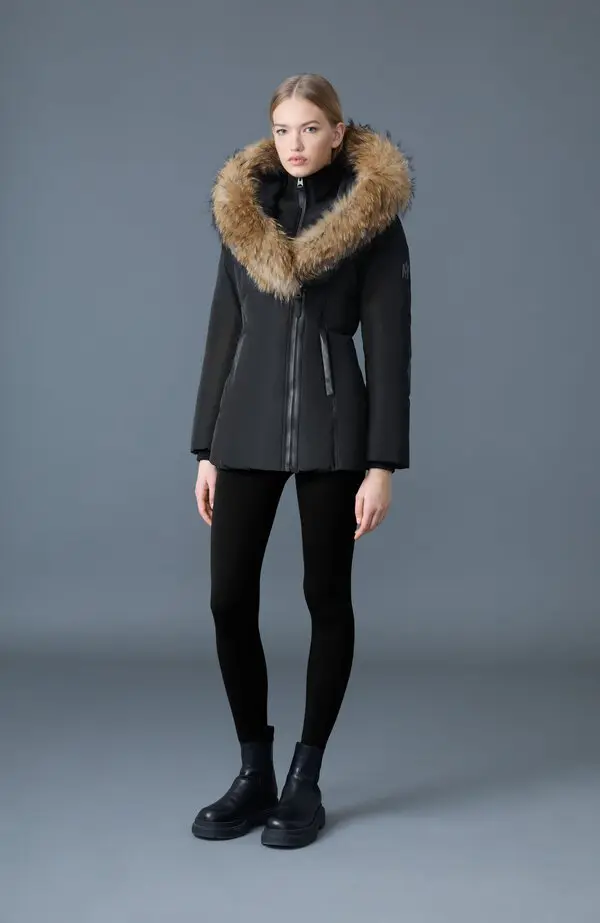 Mackage Adali Down Coat With Fur Collar - Wine