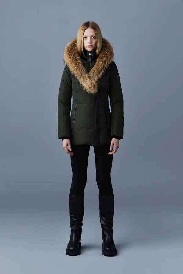 Mackage Adali Down Coat With Fur Collar - Wine
