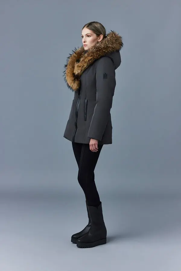 Mackage Adali Down Coat With Fur Collar - Wine