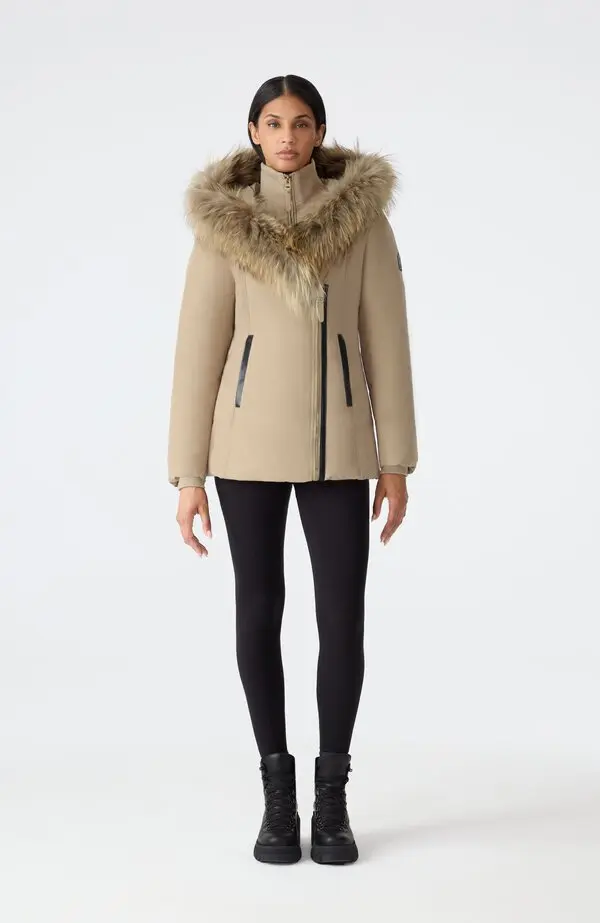 Mackage Adali Down Coat With Fur Collar - Wine