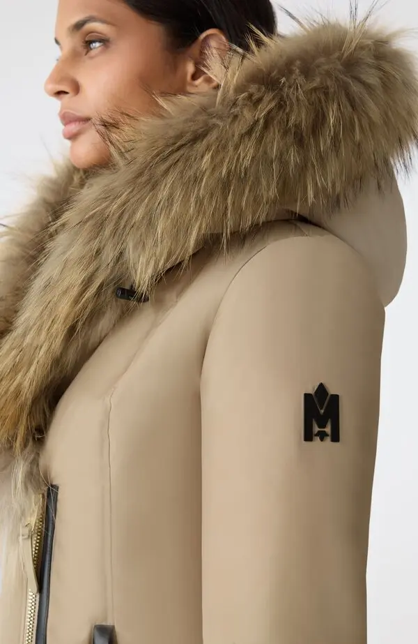 Mackage Adali Down Coat With Fur Collar - Wine