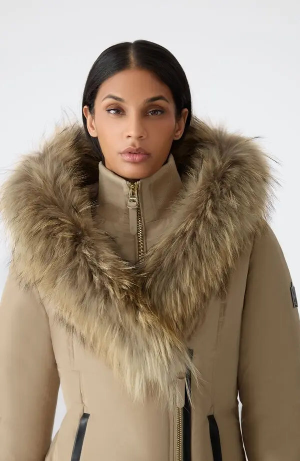 Mackage Adali Down Coat With Fur Collar - Wine