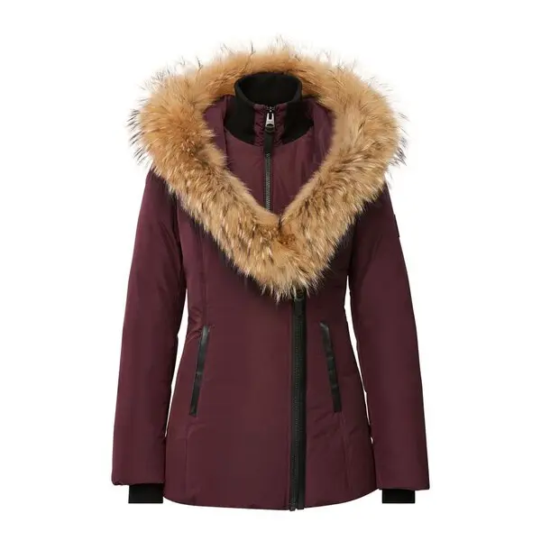 Mackage Adali Down Coat With Fur Collar - Wine