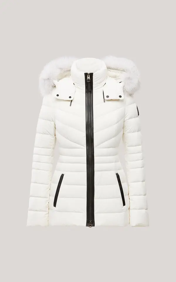 Mackage Patsy-bx Down Jacket With Fur Trim - Off White