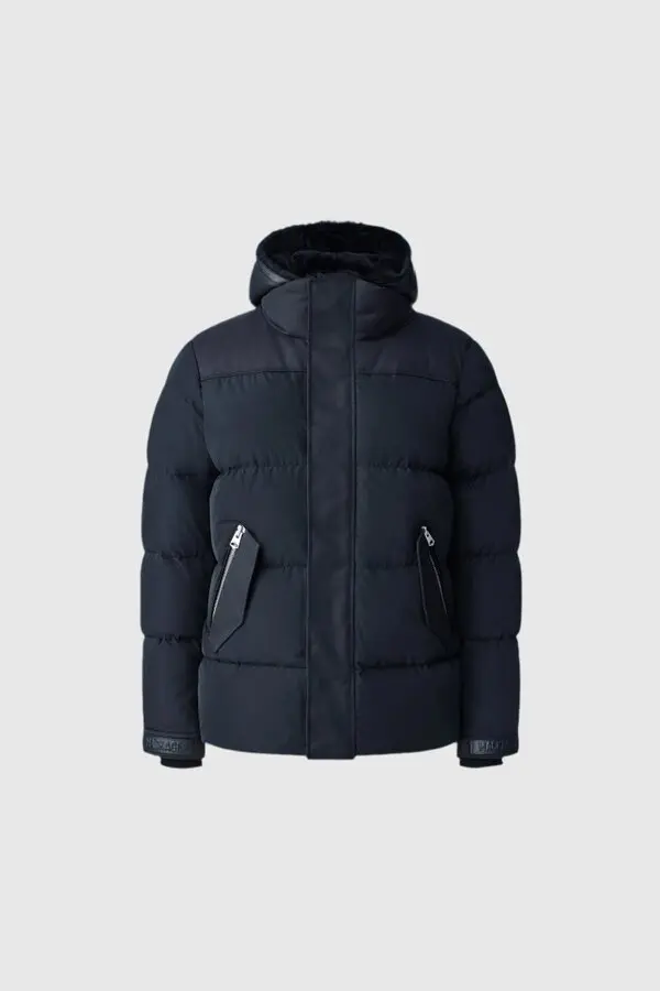 Mackage Classic Down Jacket With Removable Shearling Bib - Black