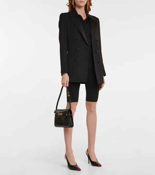 Saint Laurent Ribbed-knit Biker Shorts
