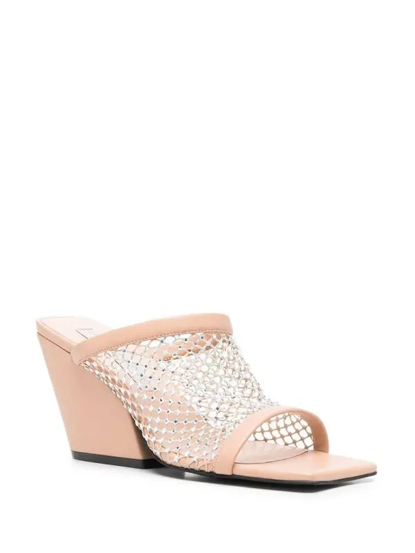 Stella McCartney Crystal Embellished Mesh Sandals
