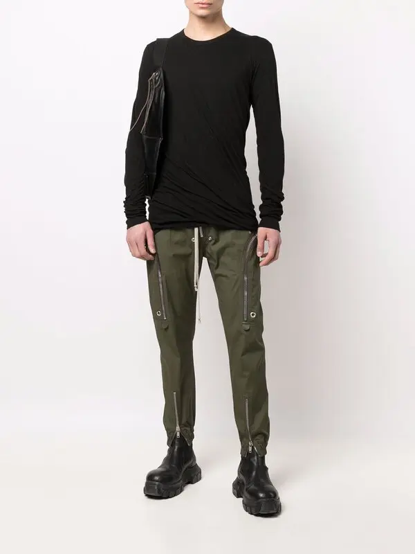 Rick Owens Long-sleeved Gathered T-shirt