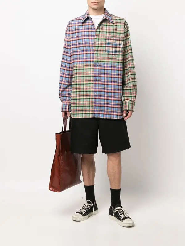 Marni Patchwork Check-print Oversized Shirt