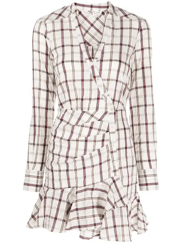 Veronica Beard Sherry Checked Wrap Dress