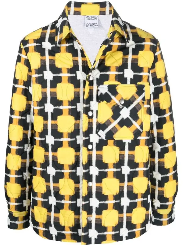 COUNTY OF MILAN Check-pattern Quilted Overshirt