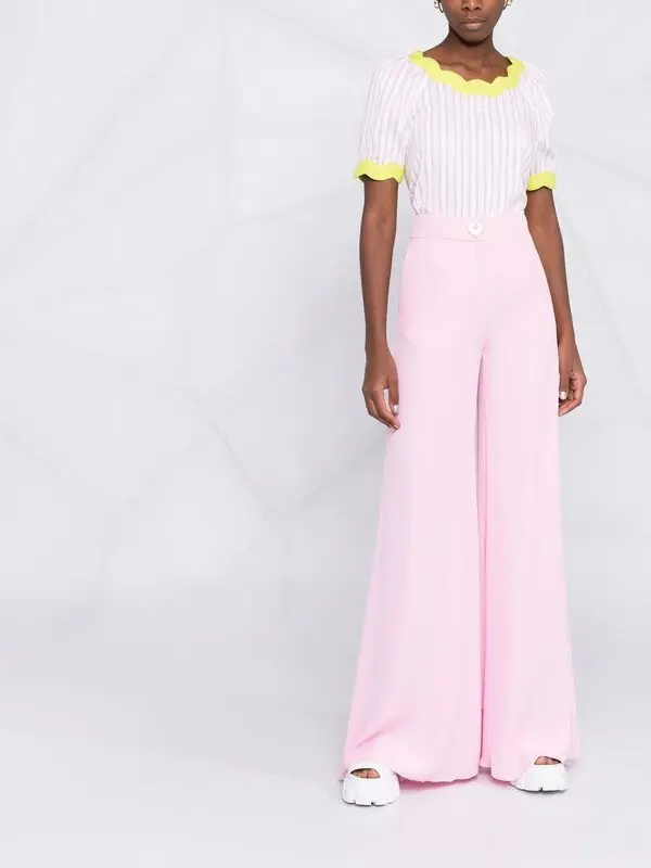 Moschino High-waisted Flared Trousers - Pink