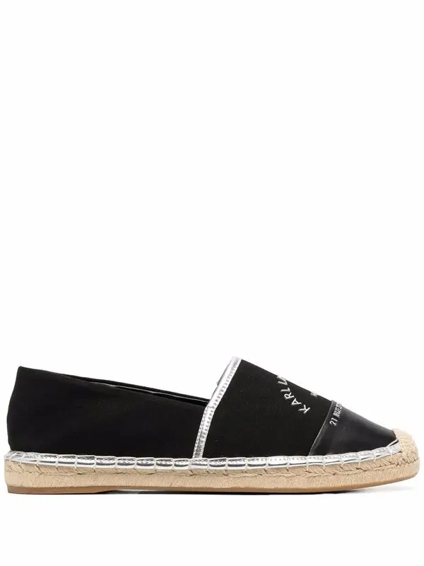 Karl Lagerfeld Embroidered Logo Espadrilles