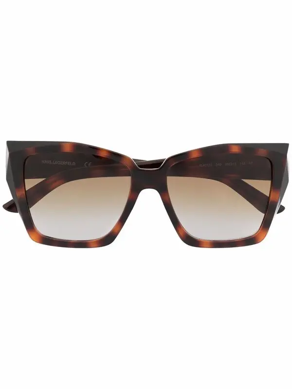 Karl Lagerfeld Tortoiseshell Oversized Sunglasses - Brown