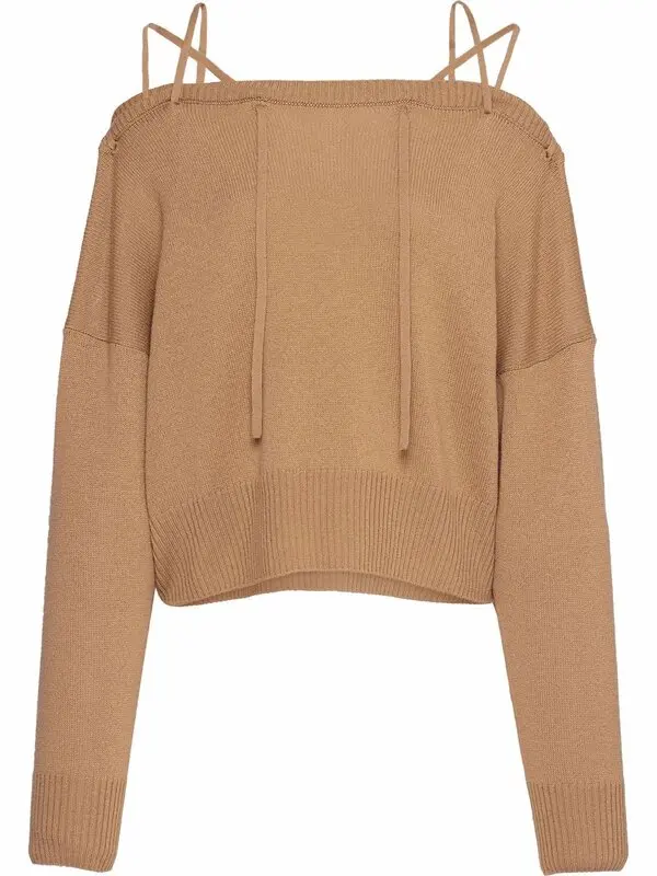 Prada Tie-fastening Off-shoulder Jumper